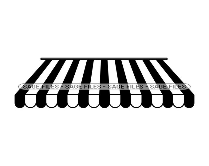 Awning or Canopy Overhand Vector Clipart Set / Outline, Silhouette ...