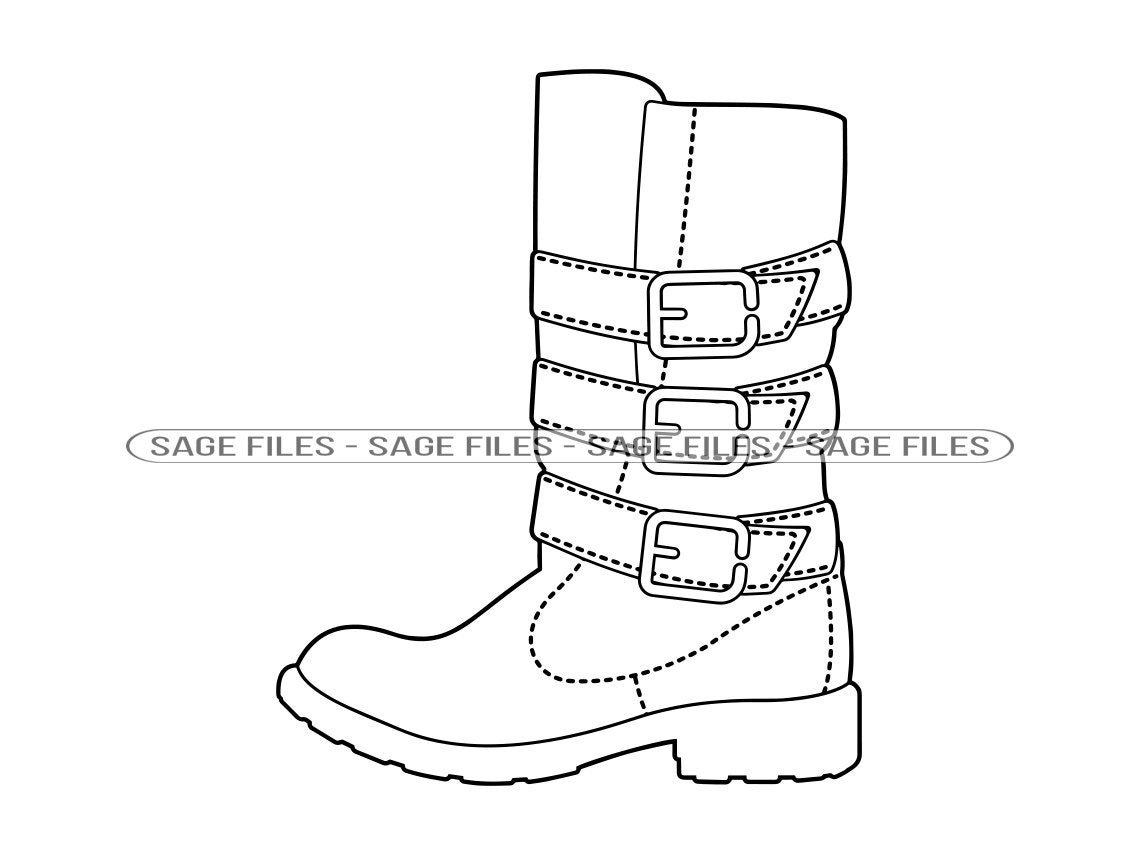 Motorcycle Boot Outline SVG Biker Svg Motorcycle Boot - Etsy
