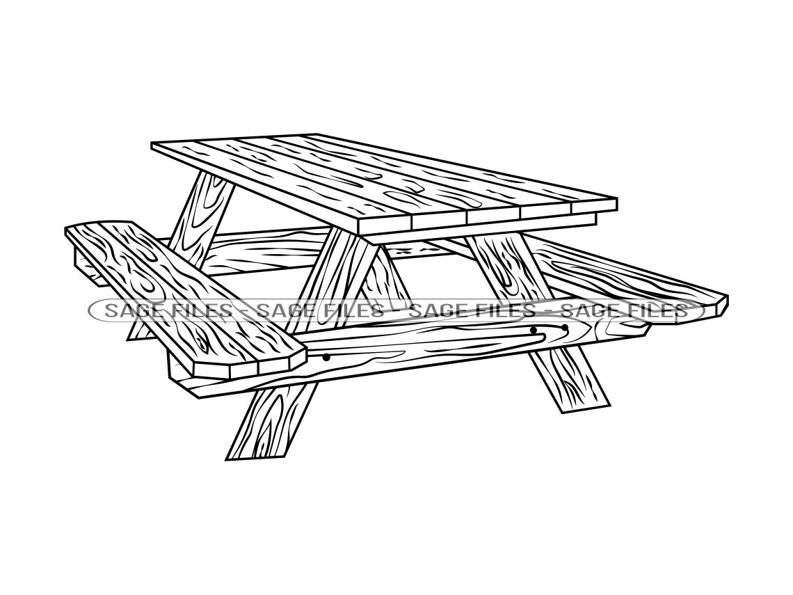 Picnic Table SVG, BBQ Svg, Picnic Table Clipart, Picnic Table Files for ...