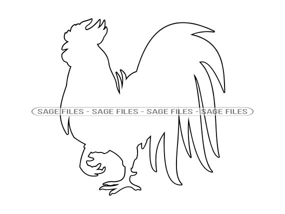 Rooster Outline SVG Rooster Svg Rooster Clipart Rooster - Etsy UK