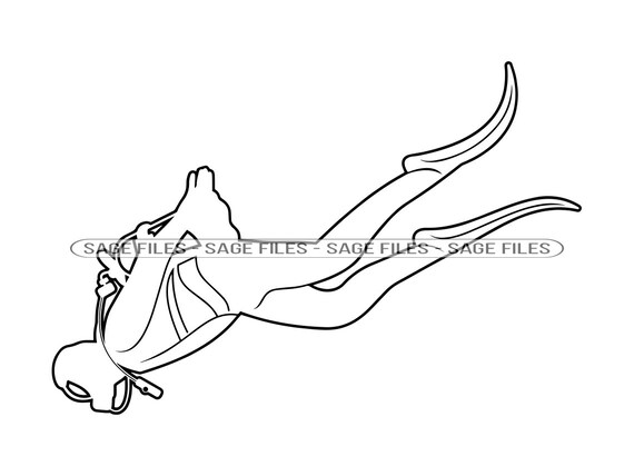 Scuba Diving Outline 2 SVG Scuba Diving Svg Scuba Diver - Etsy