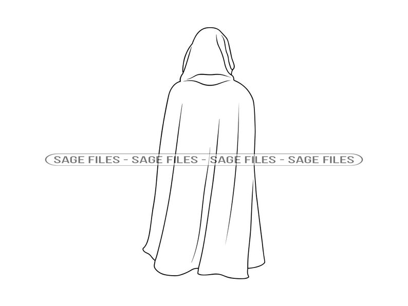 Cloak Outline SVG Cloak Svg Hood Svg Cape Svg Cloak - Etsy