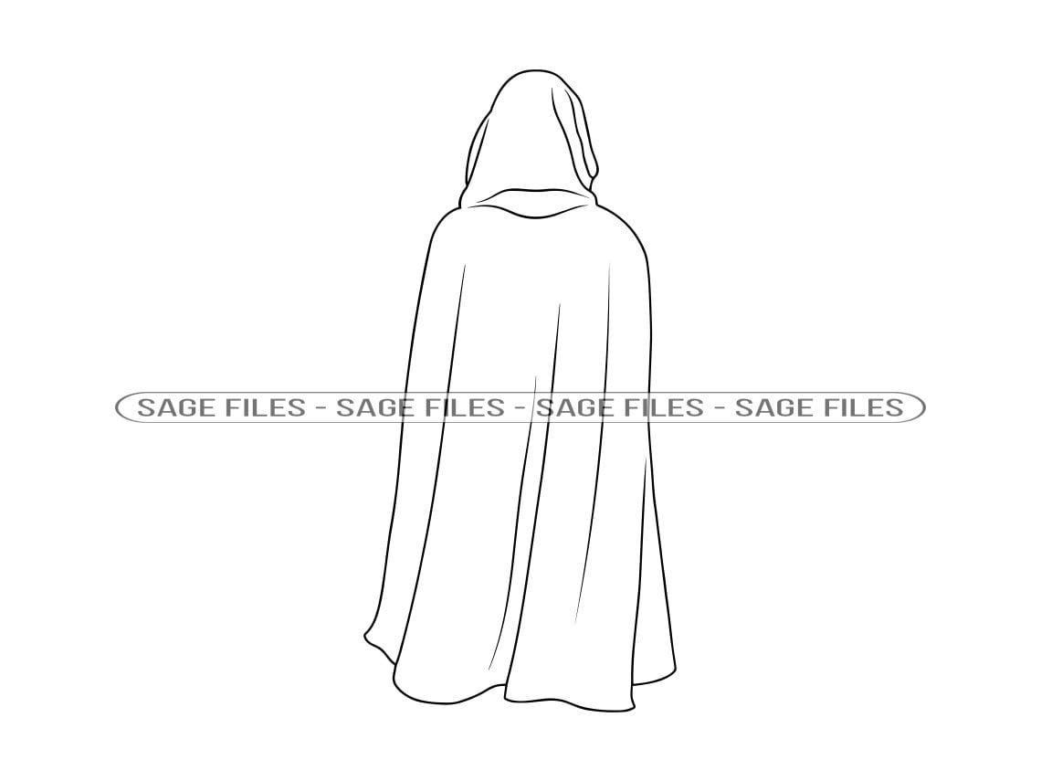 Cloak Outline SVG Cloak Svg Hood Svg Cape Svg Cloak - Etsy