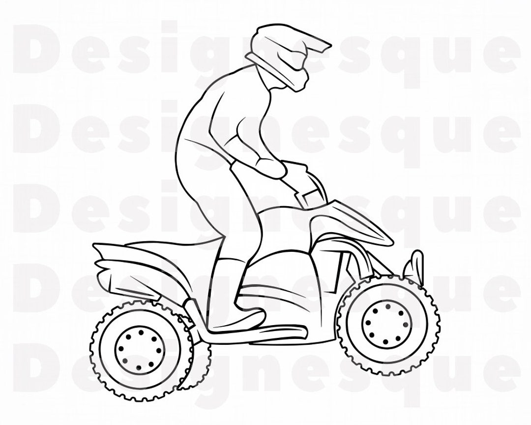 ATV Outline 5 Svg ATV Svg 4 Wheeler Svg Atv Motocross Svg - Etsy