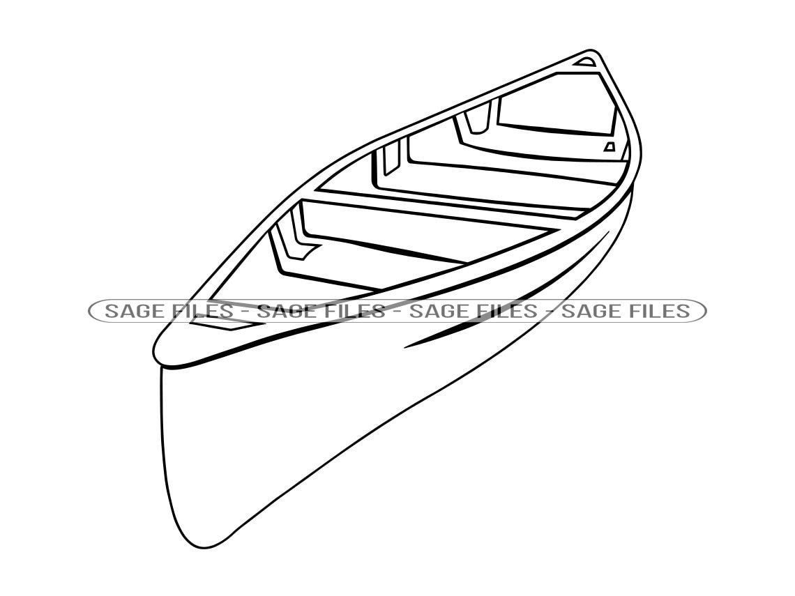 Canoe Outline SVG, Canoe SVG, Kayak SVG, Boat Svg, Canoe Clipart, Canoe ...