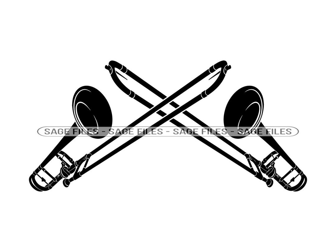 Trombone #2 SVG, Trombone SVG, Trombone Clipart, Trombone Files for ...