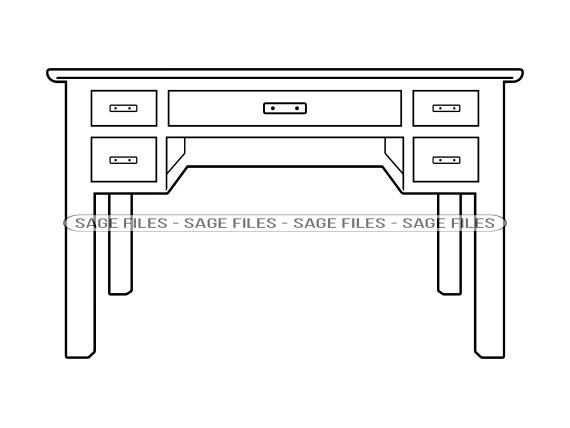 Work Desk Outline SVG Work Desk SVG Office Svg Work Desk - Etsy