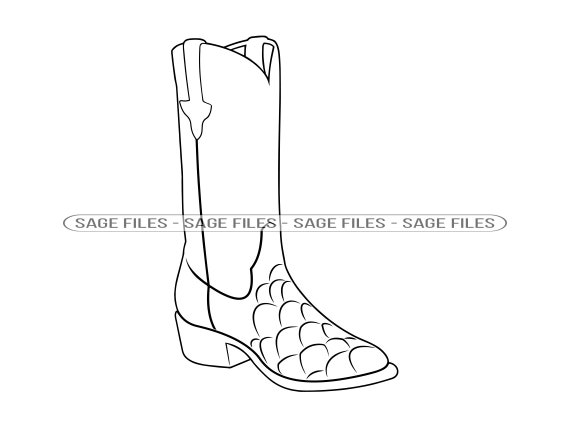 Cowboy Boot Outline 5 SVG Cowboy Boot SVG Cowboy Svg - Etsy