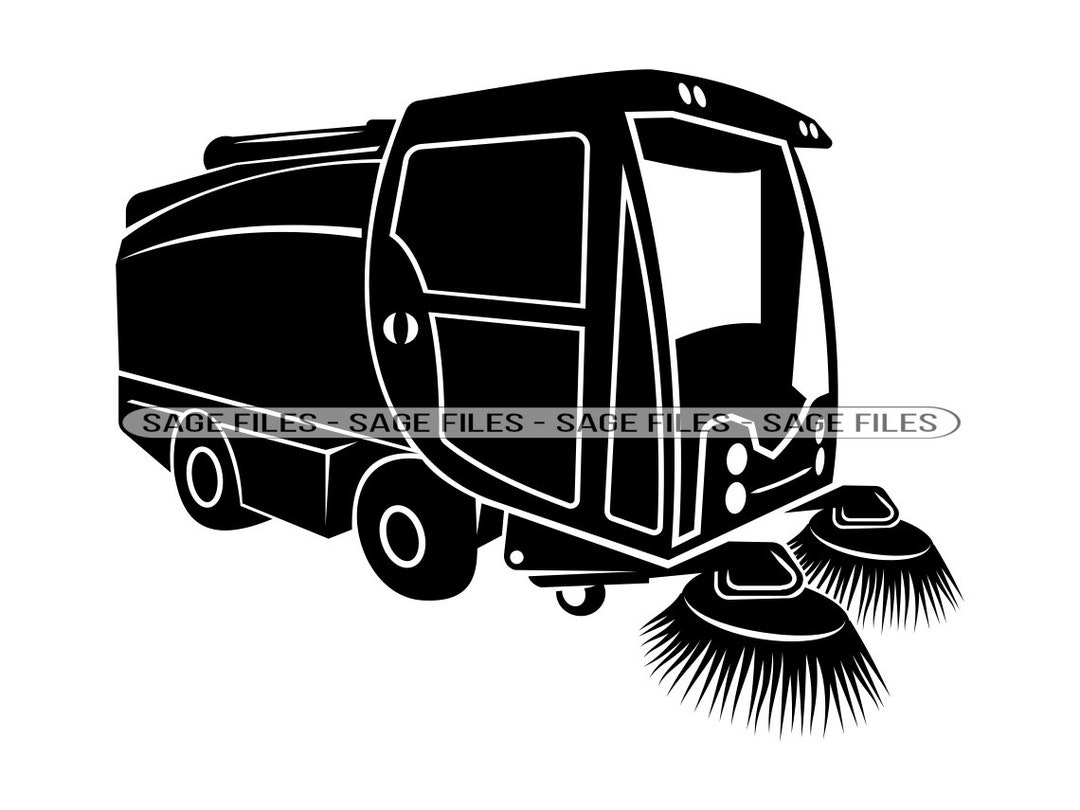 Road Sweeper #2 SVG, Road Sweeper Svg, Street Cleaning Truck Svg ...