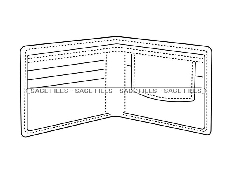 Wallet Outline 2 SVG, Wallet SVG, Money Svg, Wallet Clipart, Wallet ...