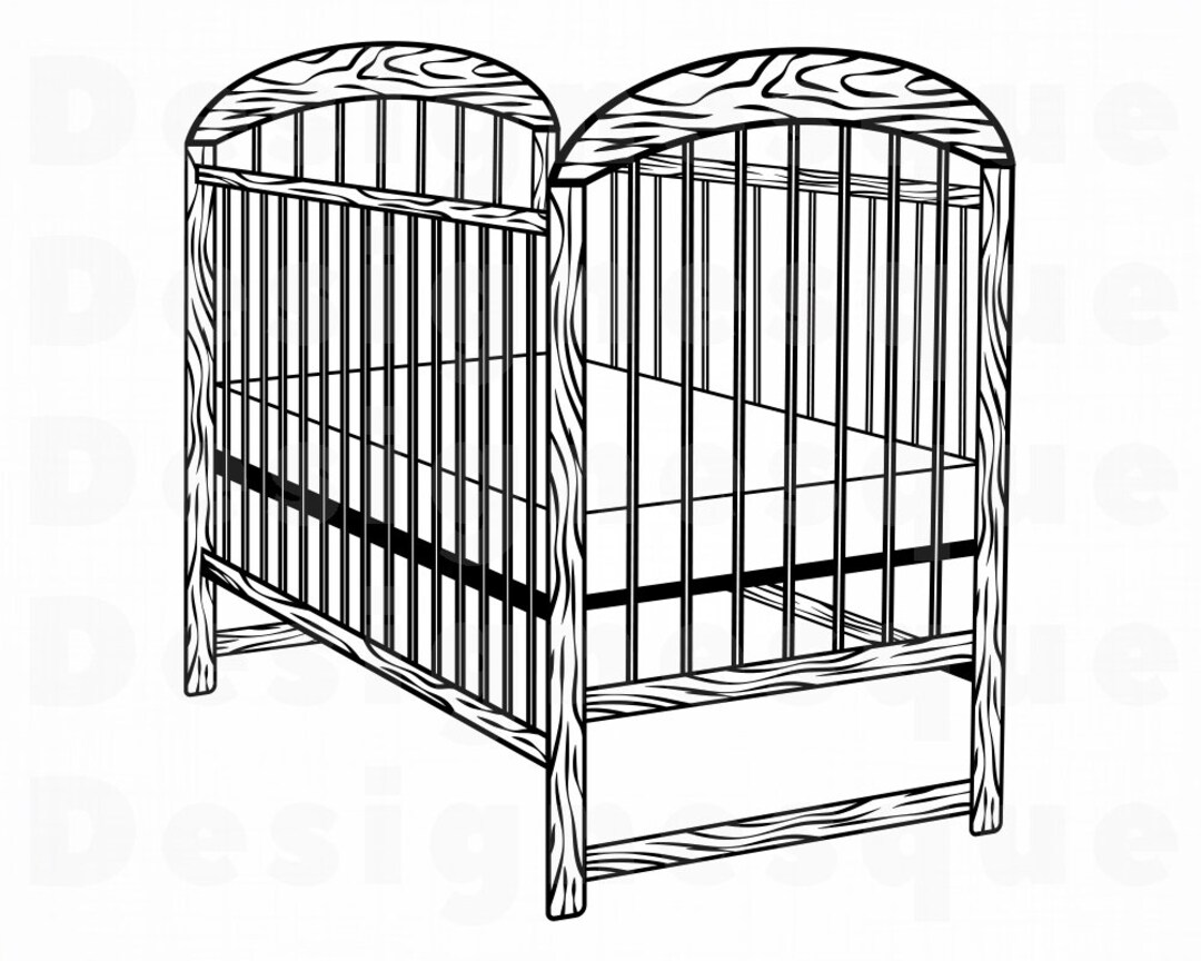 Baby Crib #2 SVG, Baby Crib Svg, Baby Crib Clipart, Baby Crib Files for ...