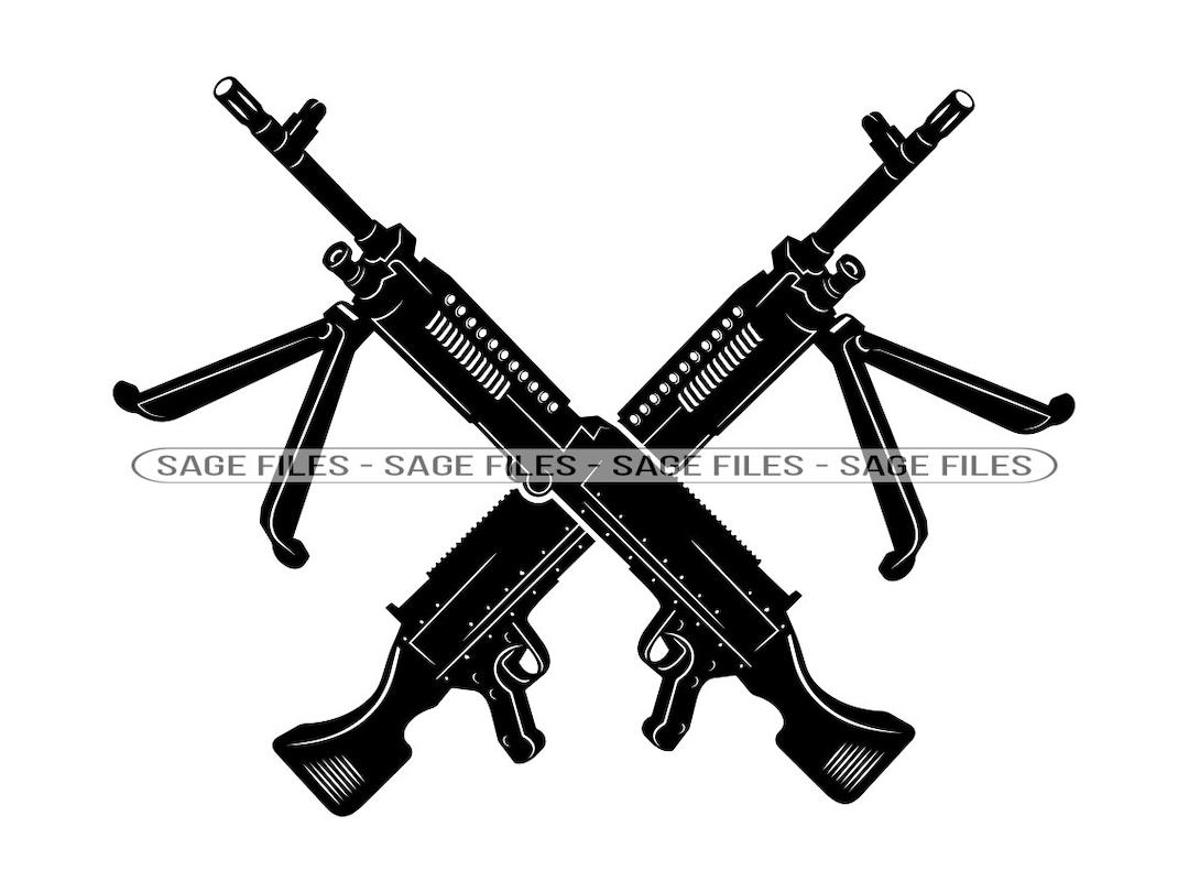 Machine Gun Logo SVG, Gun Svg, Army Svg, Machine Gun Clipart, Machine ...