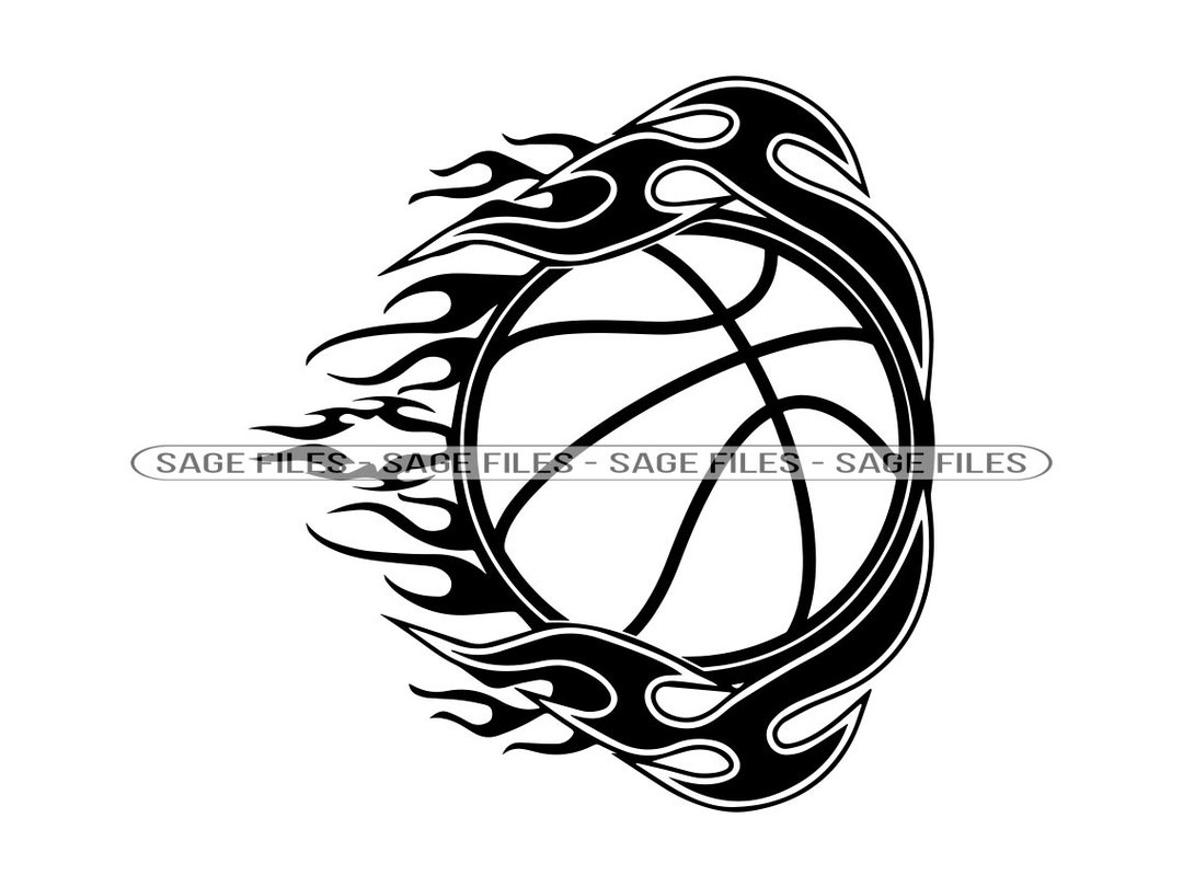 Flaming Basketball #2 SVG, Basketball Clipart, Basketball Files for ...