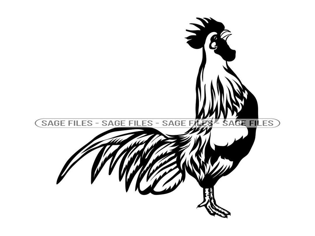 Crowing Rooster SVG, Rooster Svg, Farm Svg, Rooster Clipart, Rooster ...