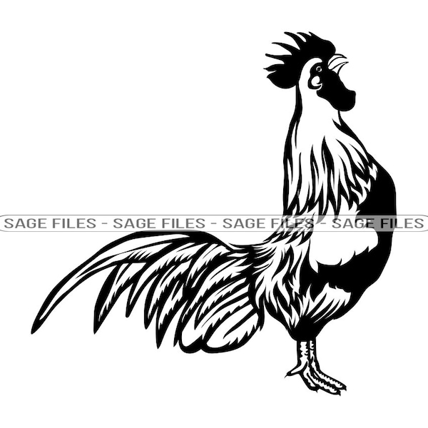 Rooster Crowing - Etsy