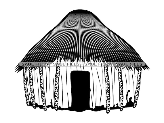 Hut Clipart Black And White