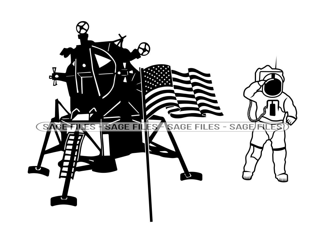 Moon Landing SVG Astronaut Svg Space Svg Moon Svg - Etsy