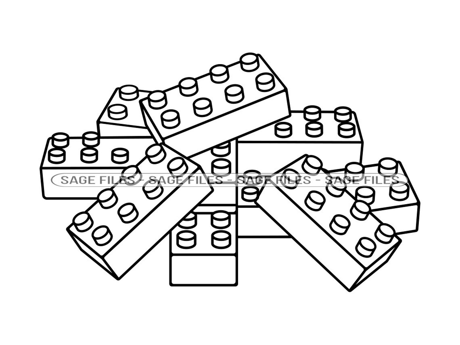 Building Blocks Outline SVG, Building Block Svg, Building Blocks ...