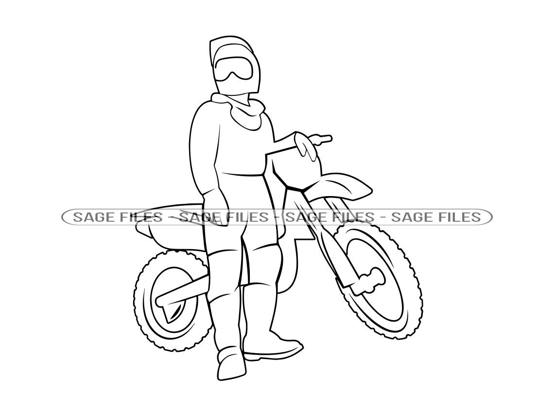 Freestyle Motocross Outline 3 SVG, Dirt Bike Svg, Stunt Bike Svg ...