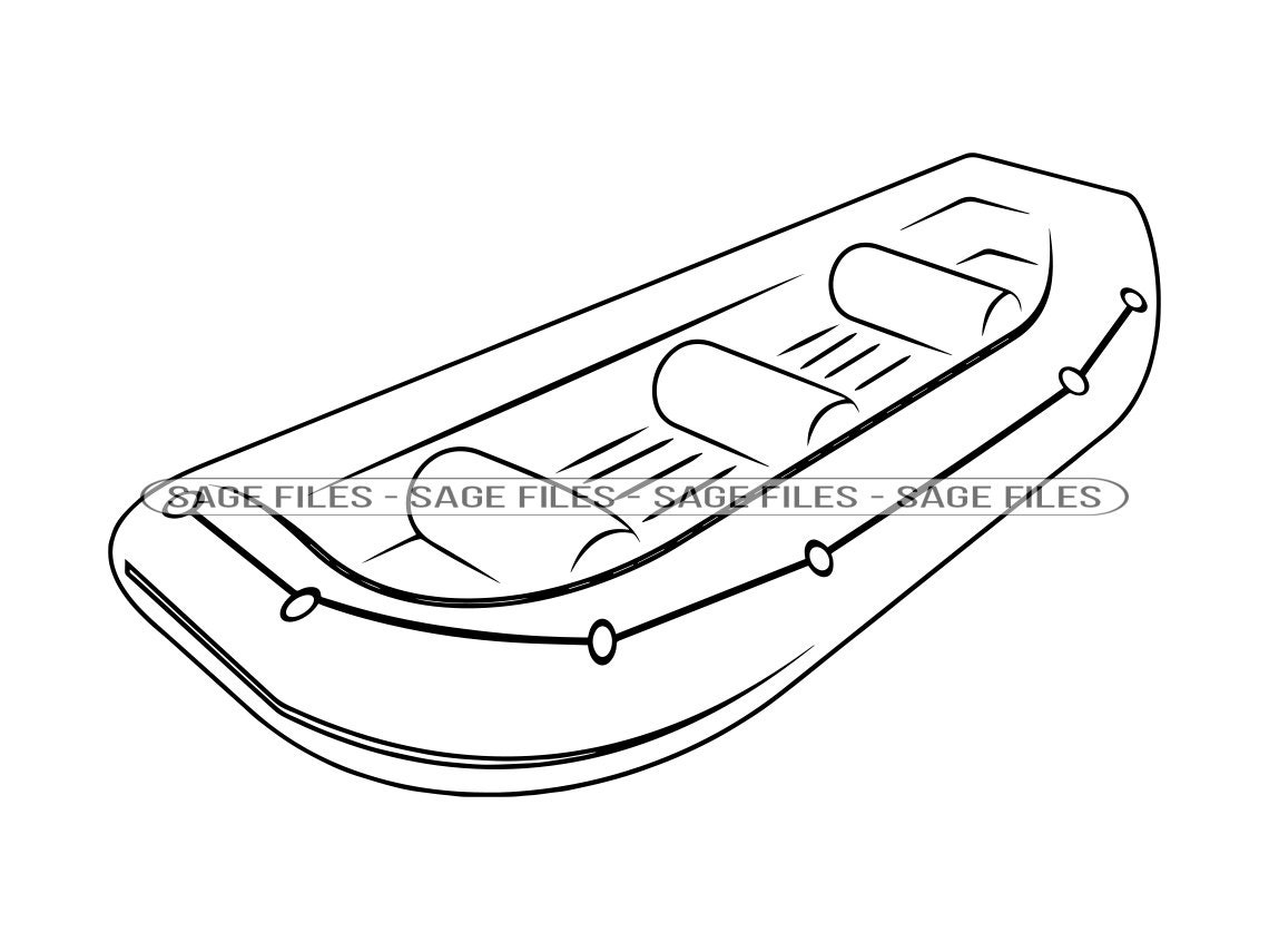 Raft Outline 4 SVG Raft SVG Rafting SVG Boat Svg Raft - Etsy