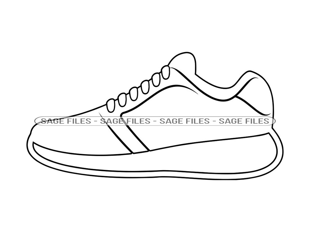 Sneaker Outline SVG, Sneaker Svg, Running Shoes Svg, Sneaker Clipart ...