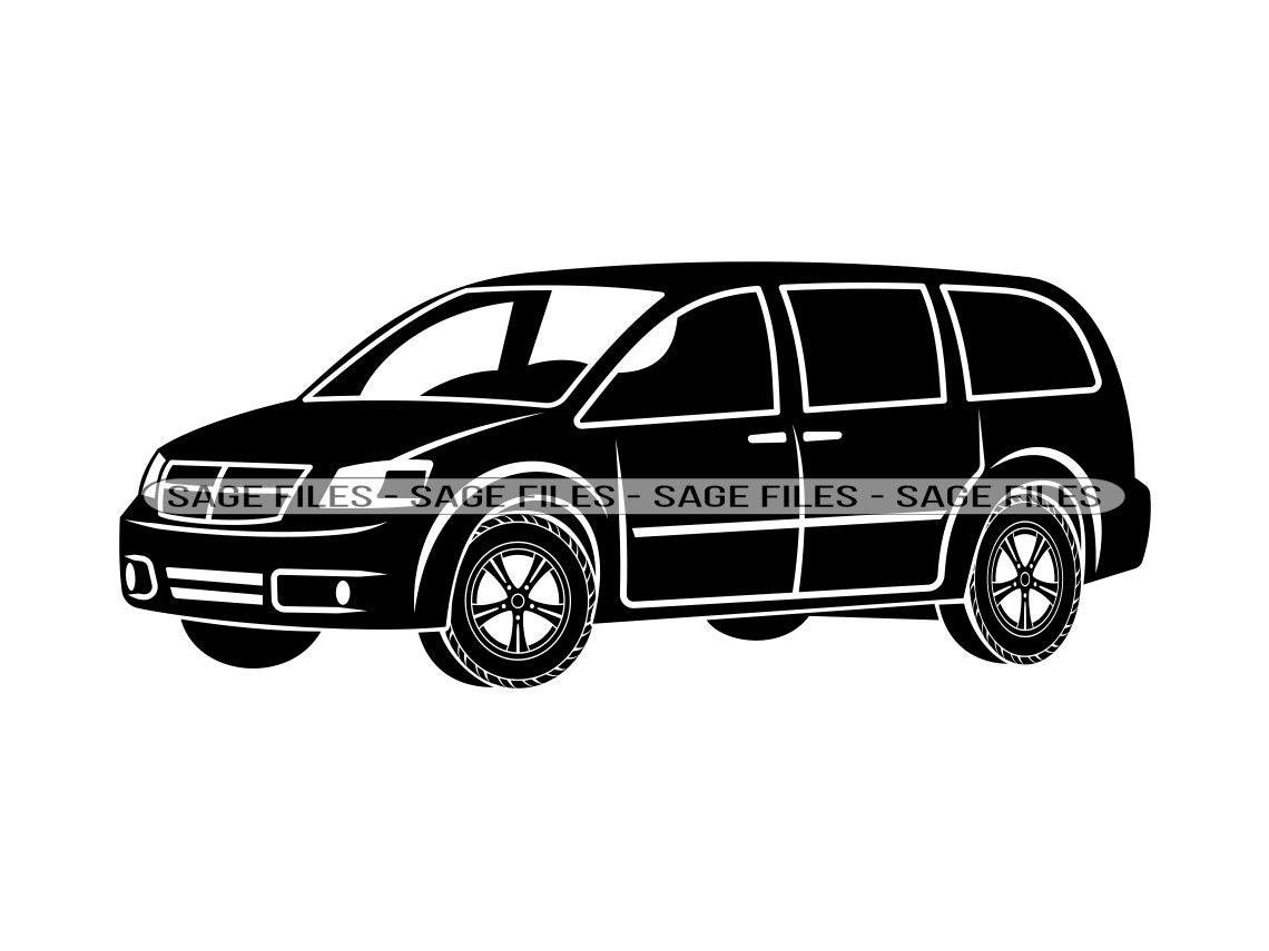 Minivan SVG, Family Car Svg, Minivan Clipart, Minivan Files for Cricut ...