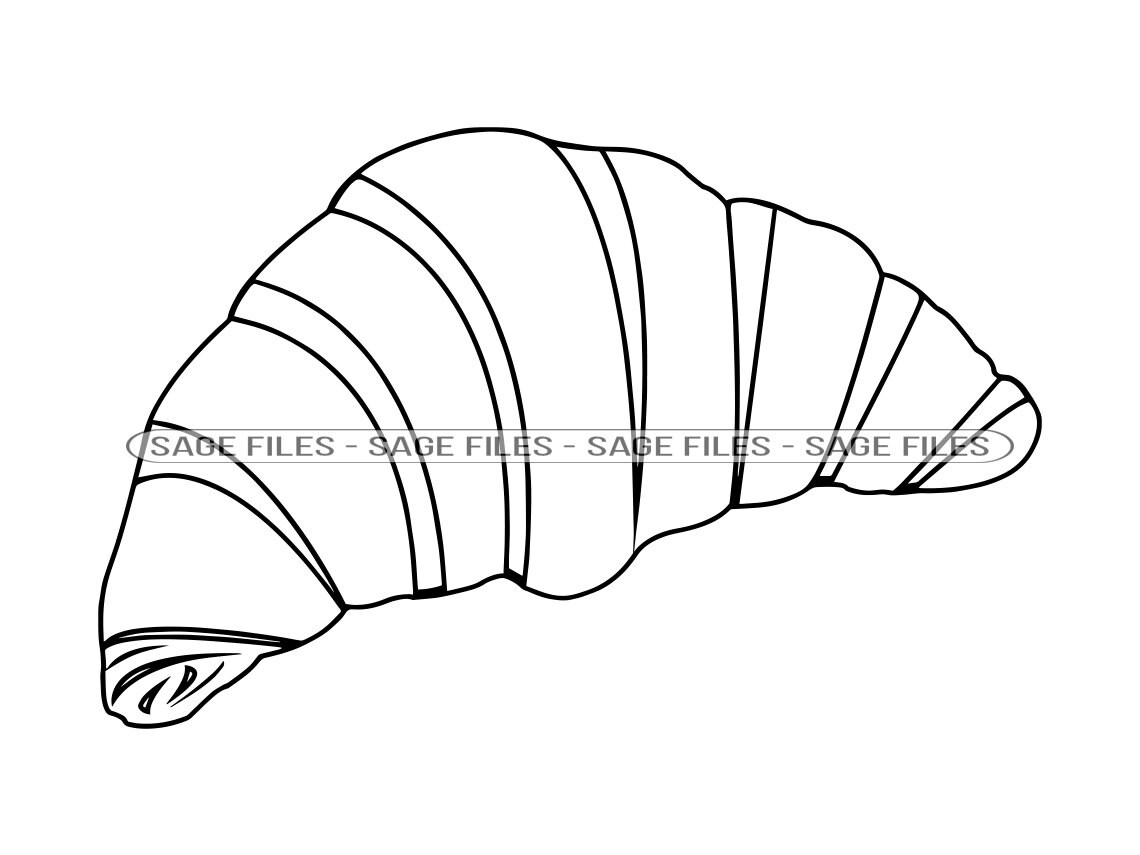 Croissant Outline 3 SVG Croissant Svg Pastry SVG Croissant - Etsy Canada