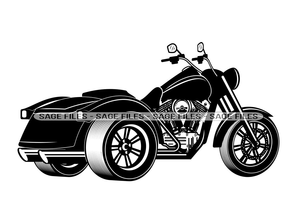 Trike Motorcycle #4 SVG, Motorcycle Svg, Trike Svg, Trike Motorcycle ...