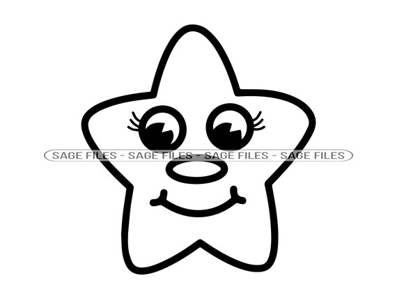 Cute Star Clipart Black And White