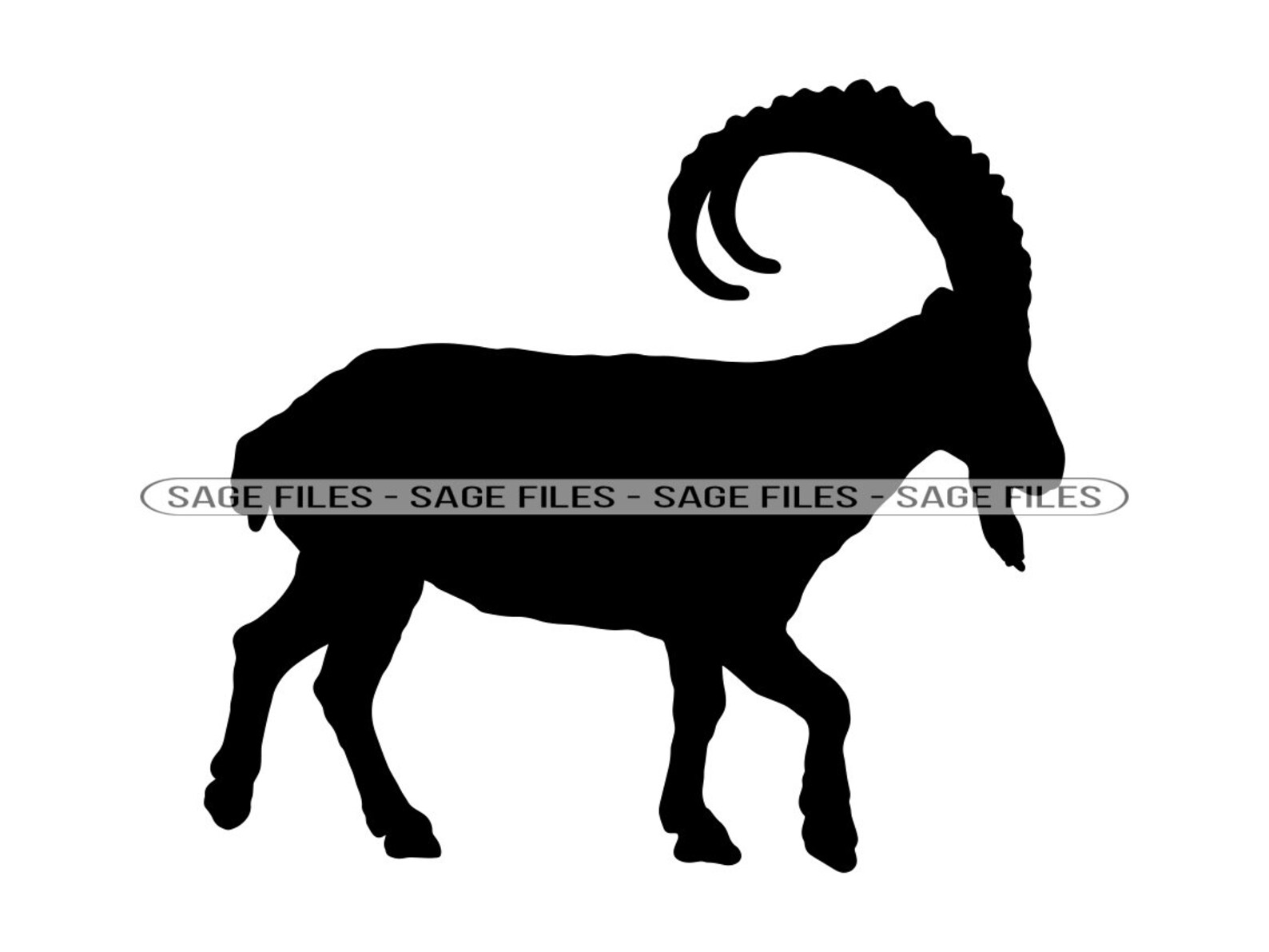 Ibex Silhouette SVG, Safari Animals Svg, Ibex Clipart, Ibex Files for ...