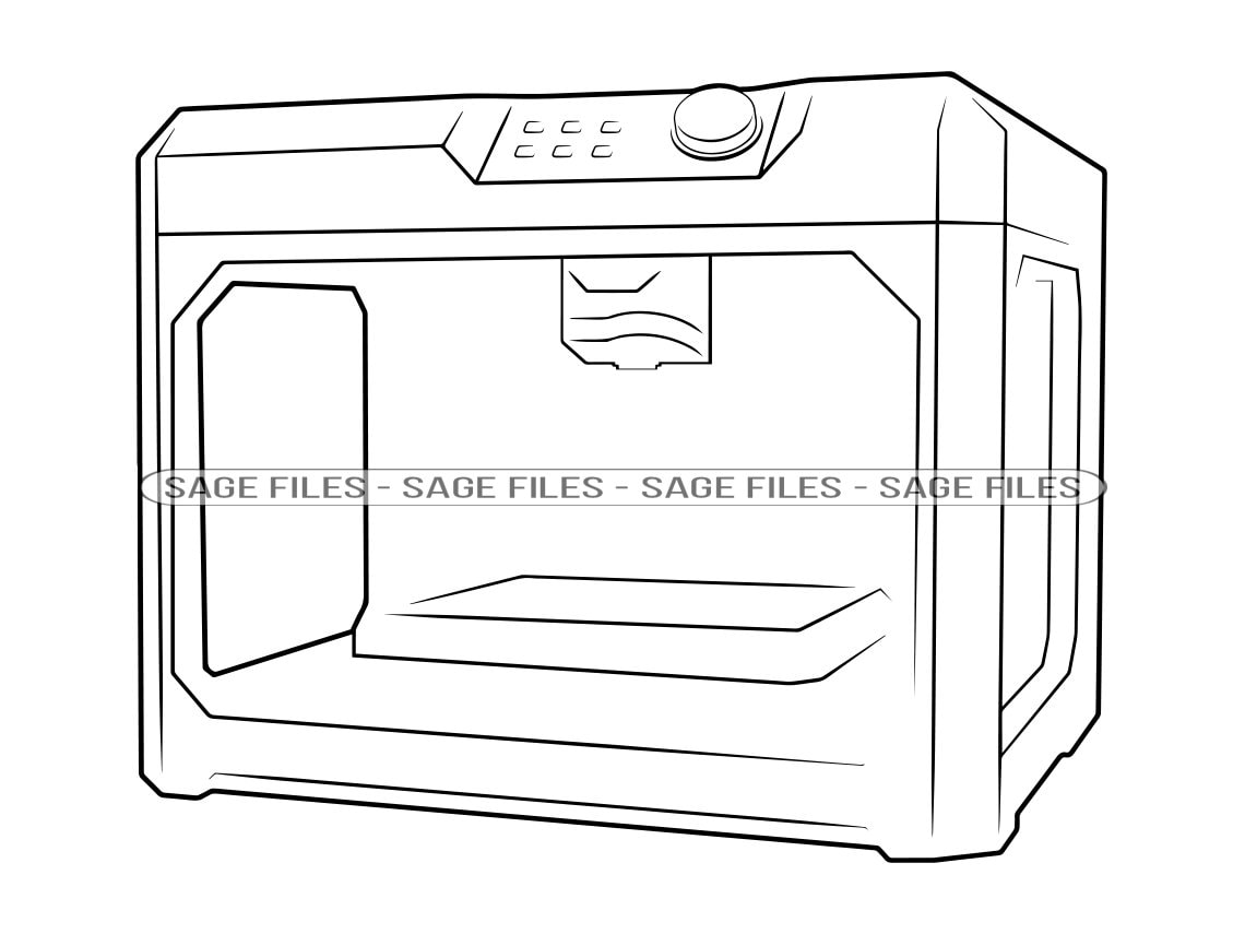 3D Printer Outline SVG, 3D Printing Svg, 3D Printer Clipart, 3D Printer ...