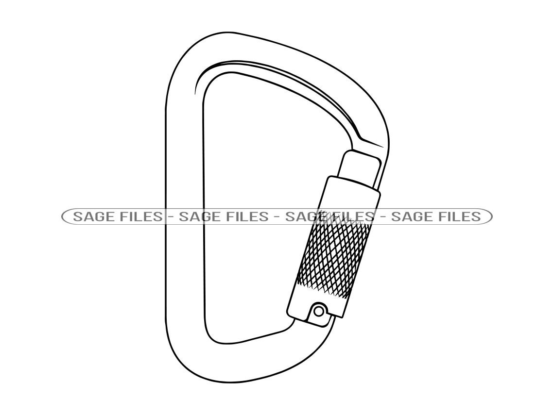 Karabiner Umriss 2 SVG, Karabiner SVG, Schlüsselanhänger SVG, Karabiner ...