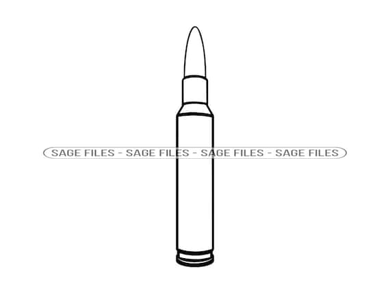 45mm Bullet Outline SVG Bullet Svg Ammo Svg Gun Svg - Etsy India