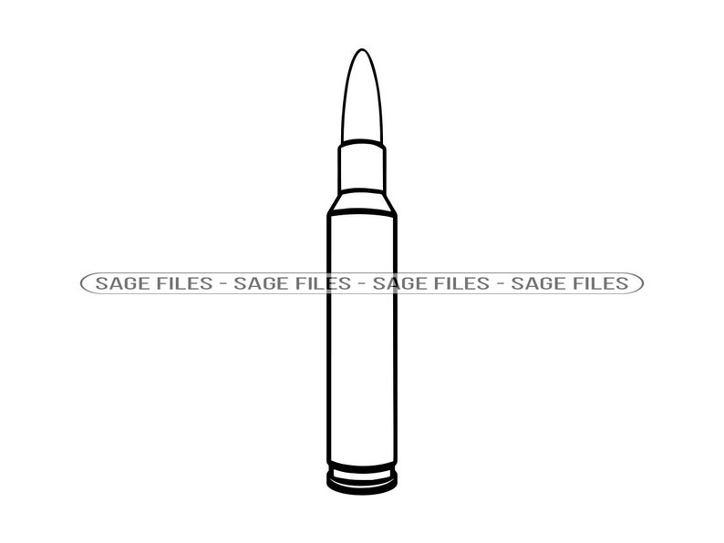 45mm Bullet Outline SVG Bullet Svg Ammo Svg Gun Svg - Etsy India