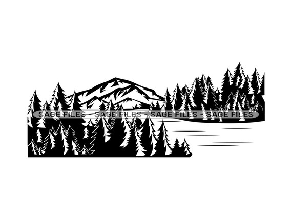 Forest and Mountains 2 SVG Trees SVG Mountains SVG Forest - Etsy