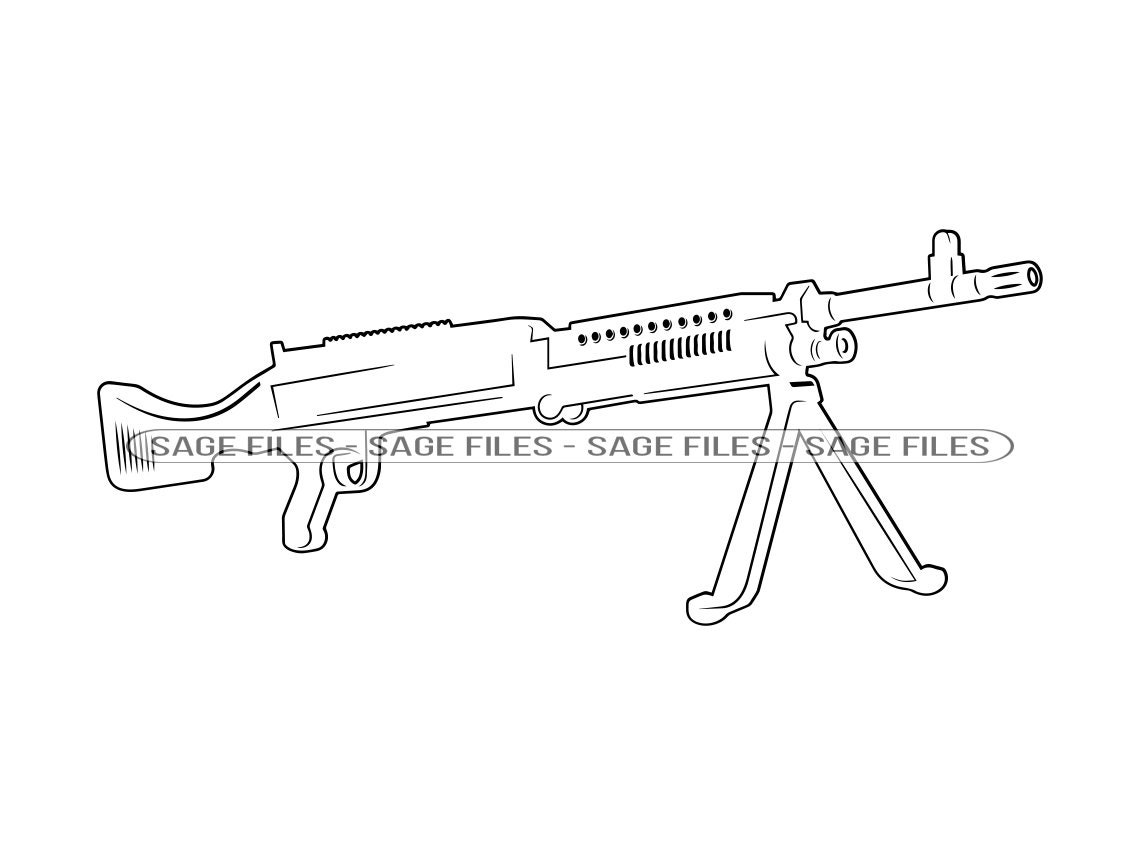 Machine Gun Outline SVG Gun Svg Army Svg Machine Gun - Etsy Australia