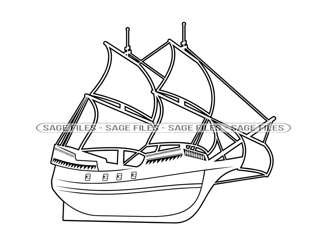 Ship Outline SVG Ship Svg Sailing SVG Nautical Svg Ship - Etsy