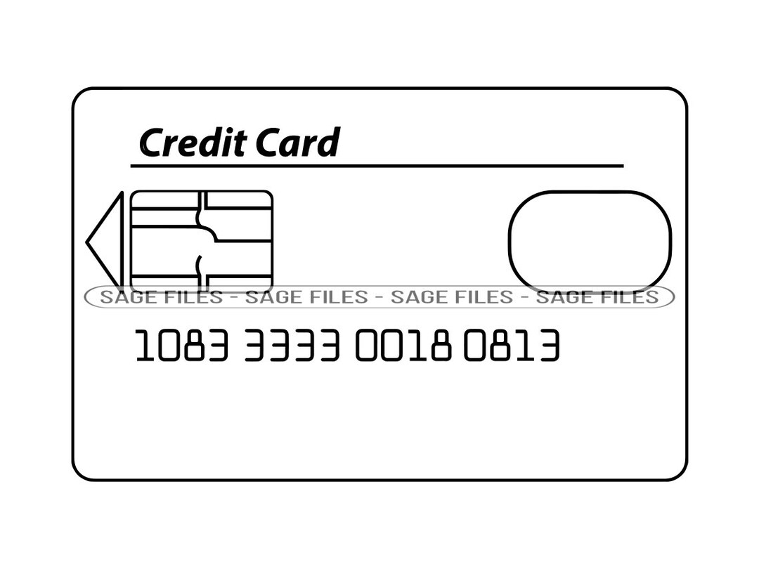 Credit Card Outline SVG, Money Svg, Credit Card Clipart, Credit Card ...