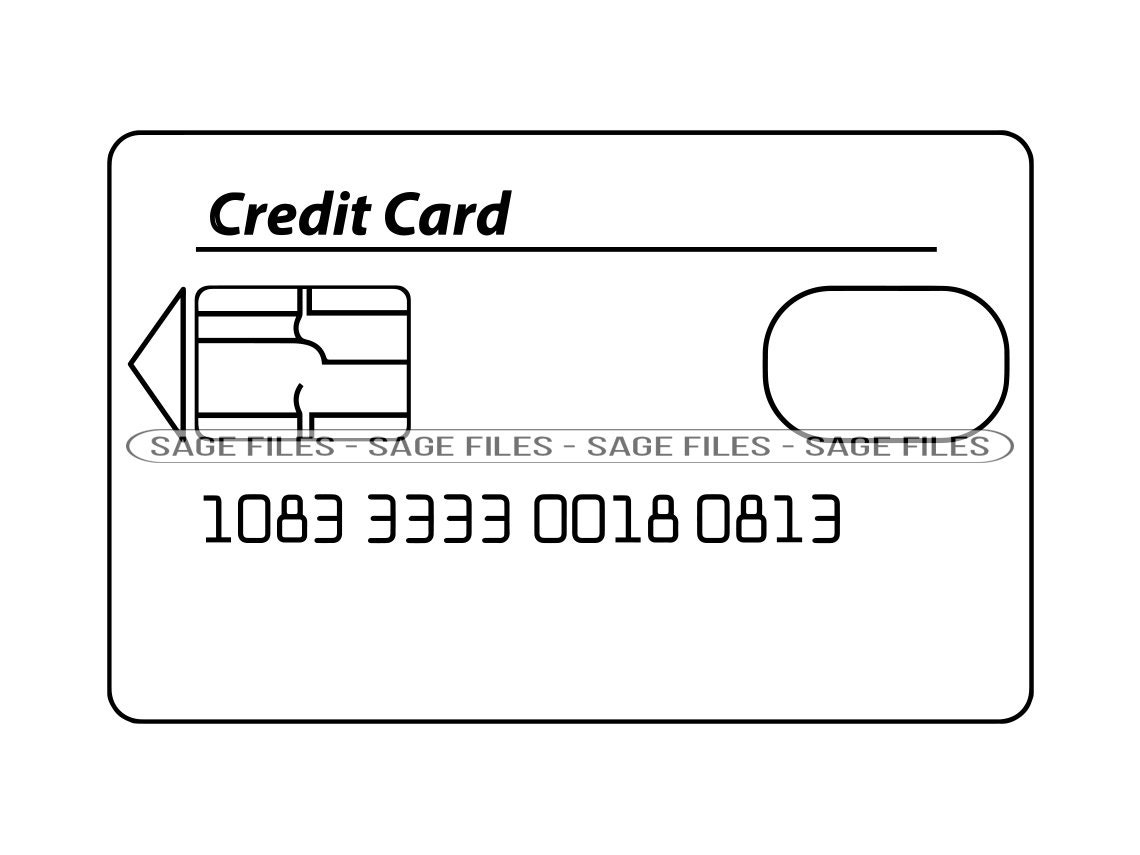 Credit Card Outline SVG, Money Svg, Credit Card Clipart, Credit Card ...