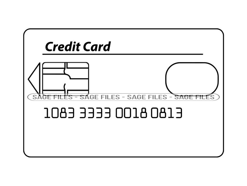 Credit Card Outline SVG, Money Svg, Credit Card Clipart, Credit Card ...