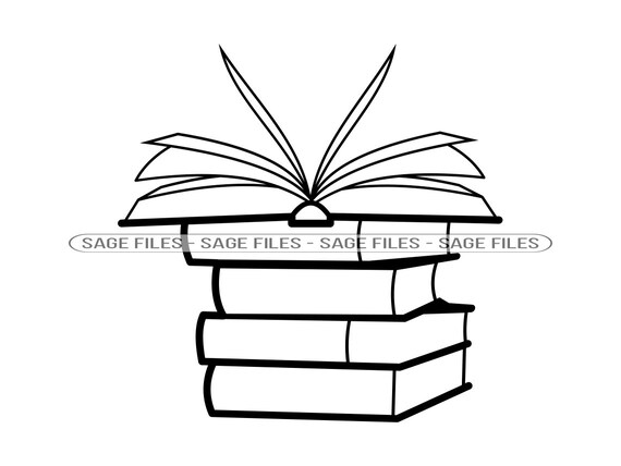 Books 7 SVG Book SVG School SVG Book Clipart Book Files - Etsy