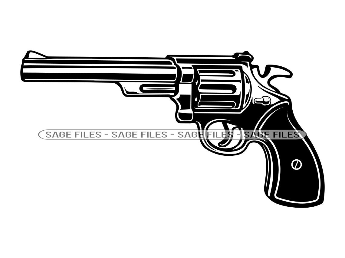 Revolver 4 SVG, Revolver SVG, Gun SVG, Pistol Svg, Weapon Svg, Clipart ...