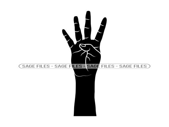 Four Fingers SVG Hand Count Four SVG Four Svg Numbers Svg - Etsy
