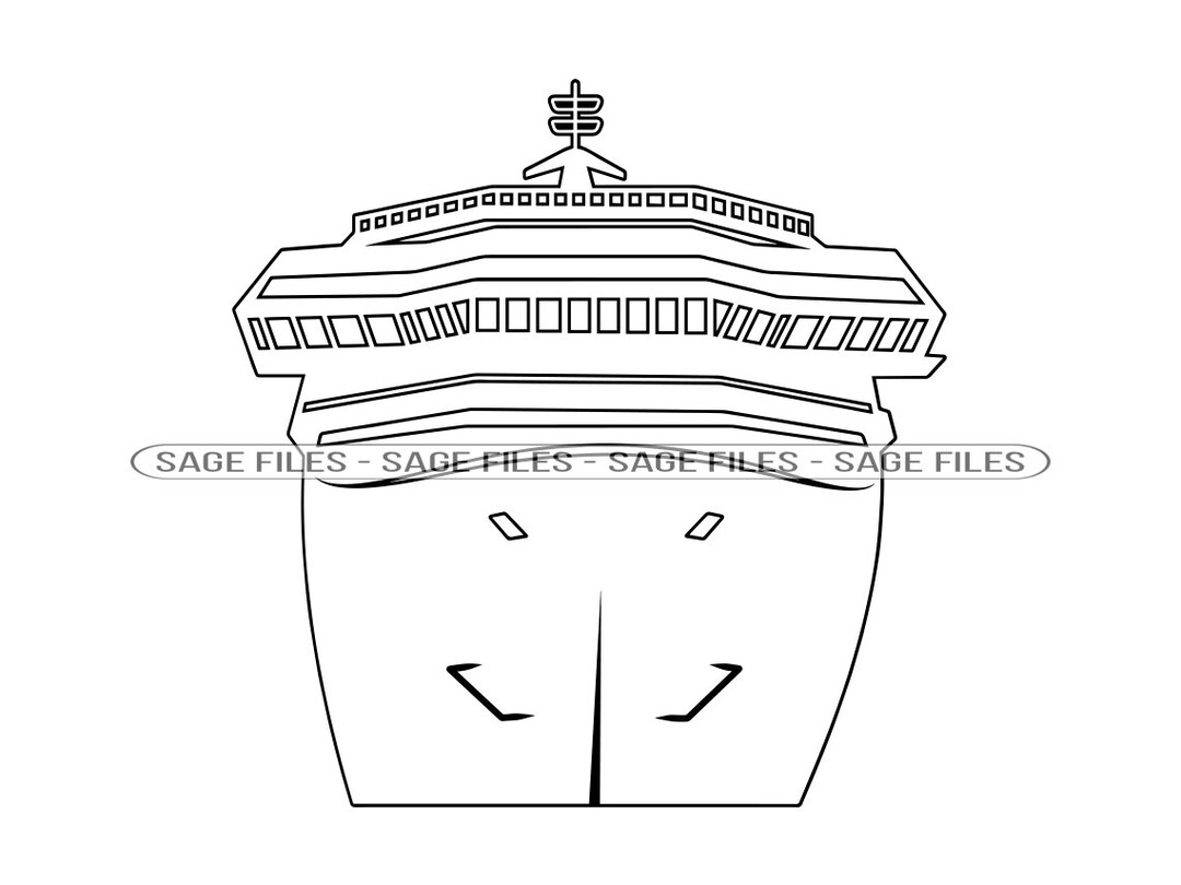 Cruise Ship Outline #6 SVG, Cruise Ship SVG, Cruise Ship Clipart ...