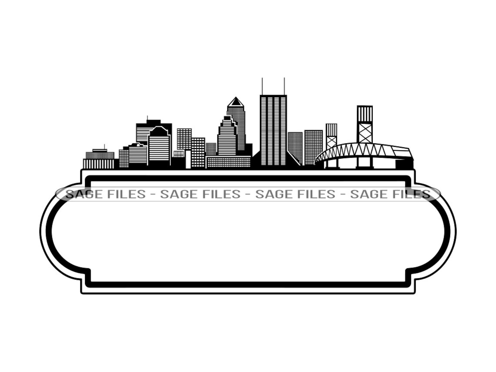 Jacksonville Svg Jacksonville Skyline Svg Jacksonville Real - Etsy
