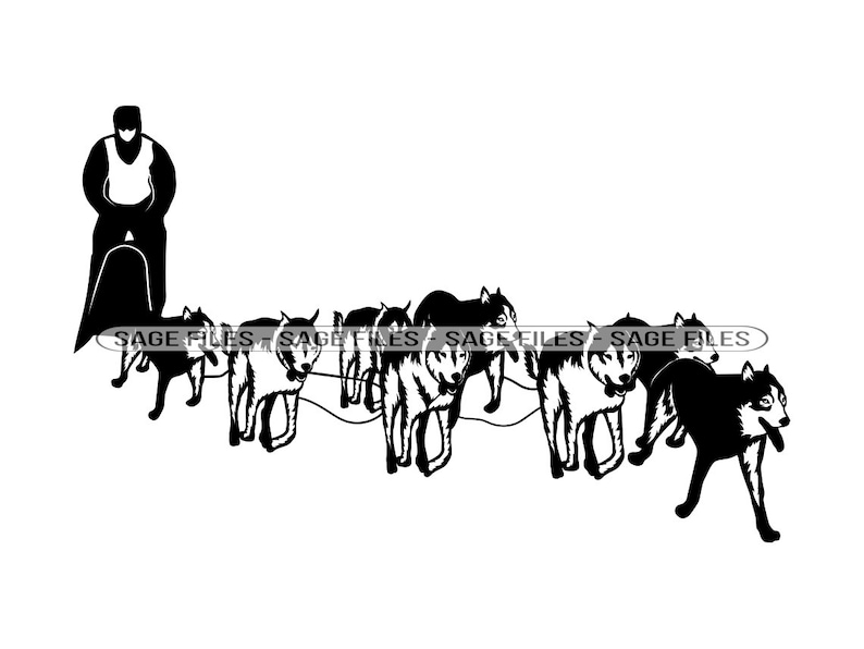 Sled Dogs SVG, Sled Dogs Clipart, Sled Dogs Files for Cricut, Sled Dogs ...