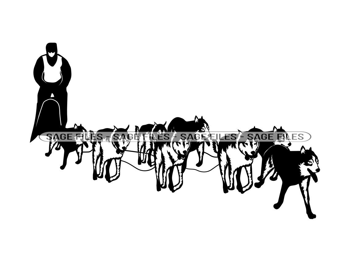 Sled Dogs SVG Sled Dogs Clipart Sled Dogs Files for Cricut - Etsy