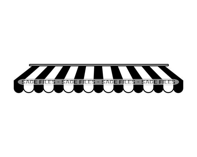 Awning or Canopy Overhand Vector Clipart Set / Outline, Silhouette ...