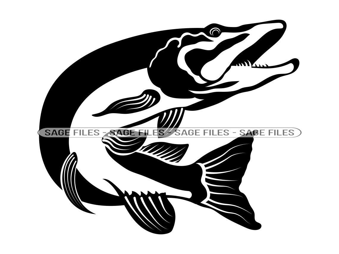 Northern Pike SVG, Fishing Svg, Fish Svg, Fishing Clipart, Fishing ...