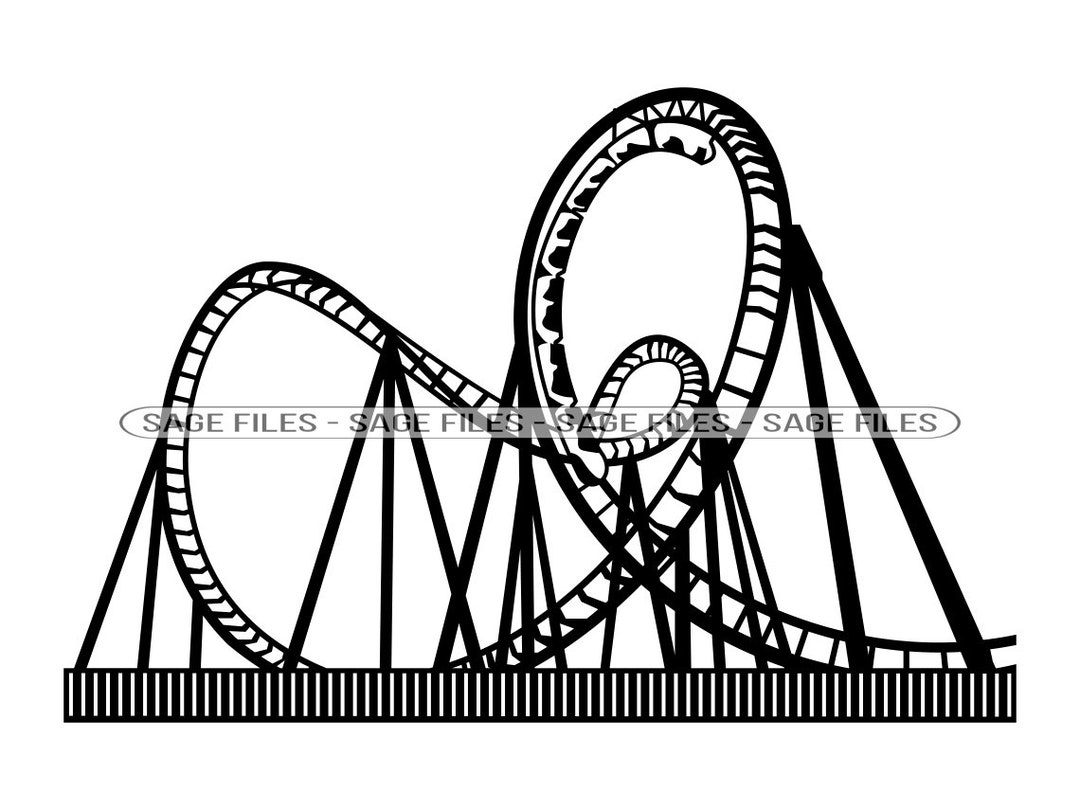 Roller Coaster #3 SVG, Roller Coaster Clipart, Roller Coaster Files for ...